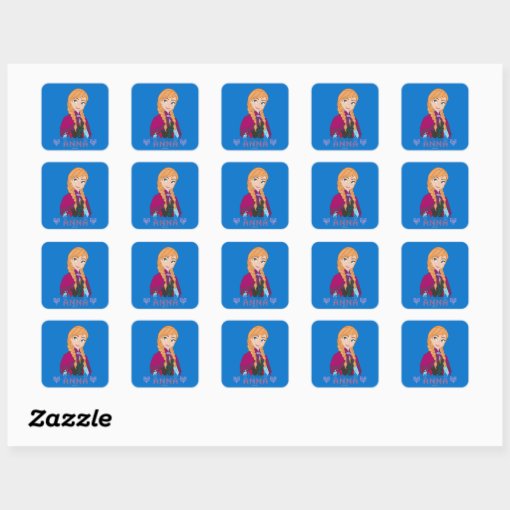 Anna | Portrait with Name Square Sticker | Zazzle