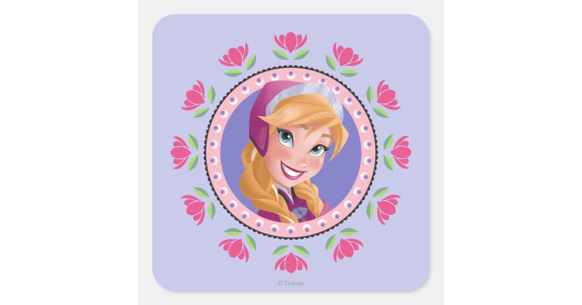 Anna | Princess Square Sticker | Zazzle