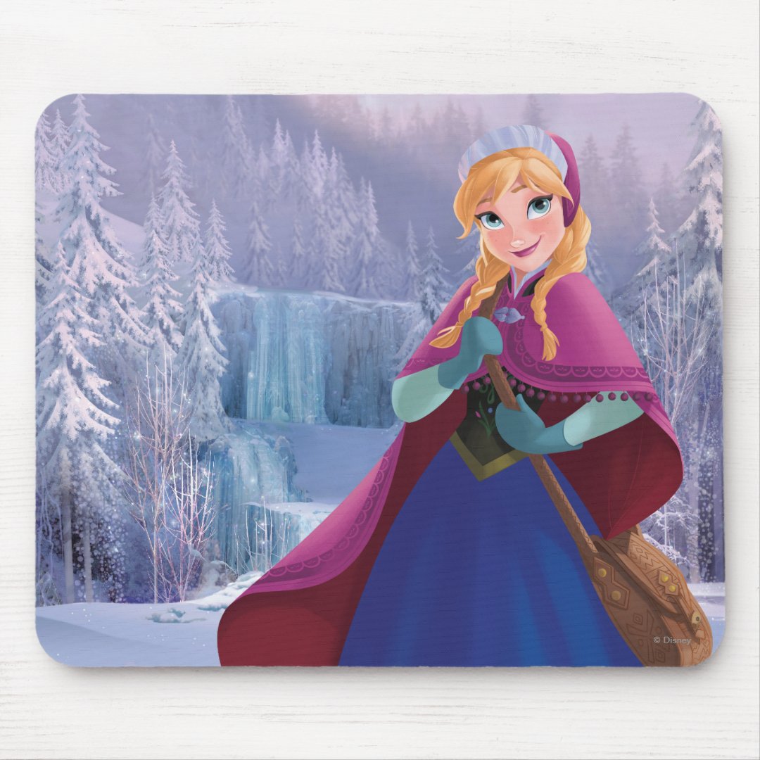 Anna | Standing with Winter Dress Mouse Pad | Zazzle