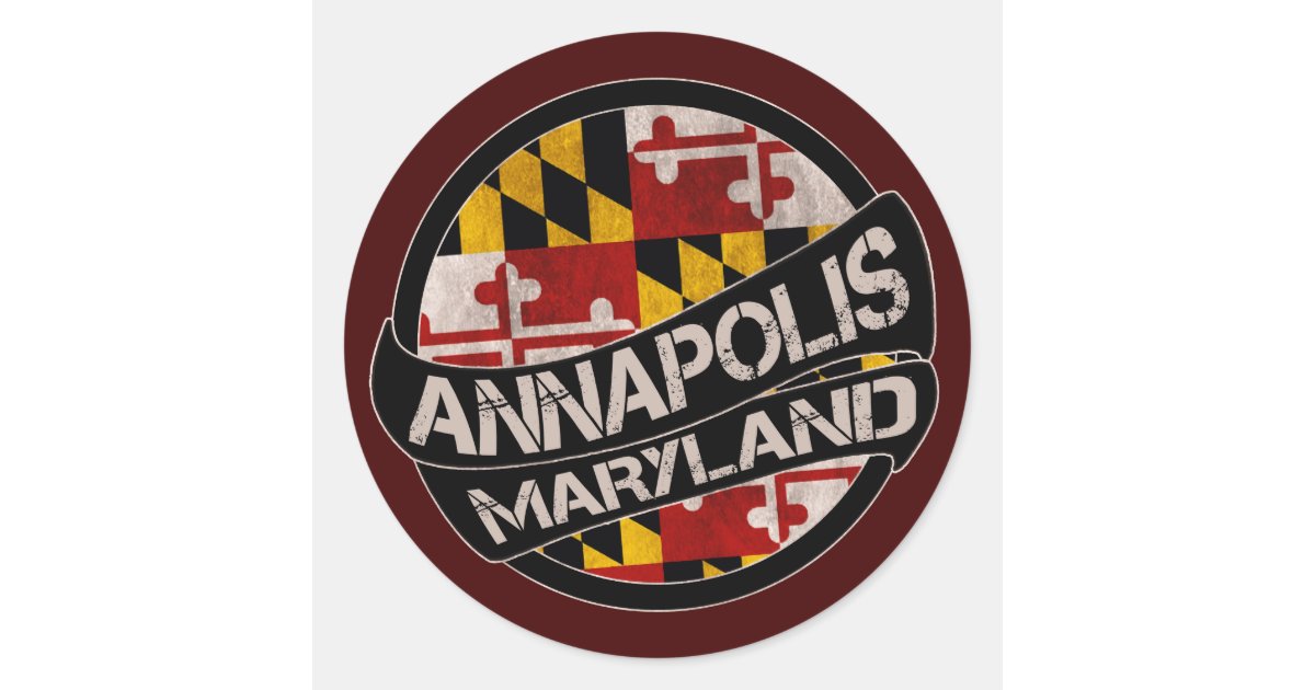 Annapolis Maryland flag grunge stickers | Zazzle
