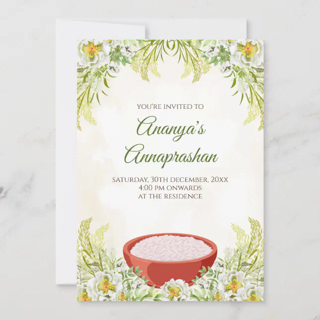 Annaprasan invitation & Annaprashana ceremony card | Zazzle
