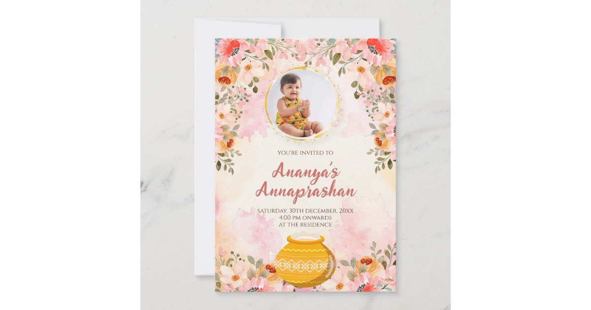 Annaprasanna invites Weaning ceremony invite | Zazzle
