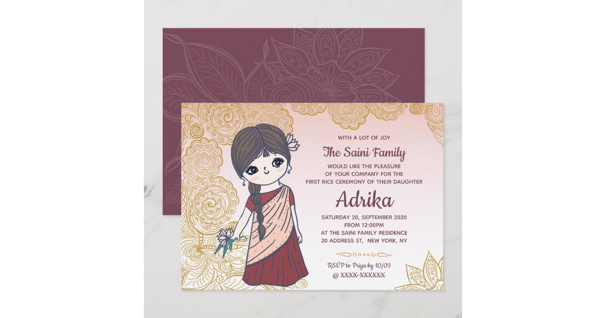 Annaprashan First Rice Ceremony Invitation | Zazzle