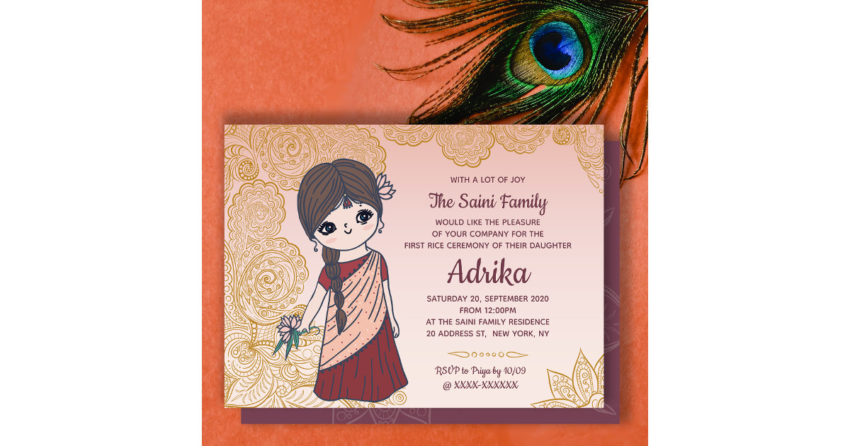 Annaprashan First Rice Ceremony Invitation | Zazzle