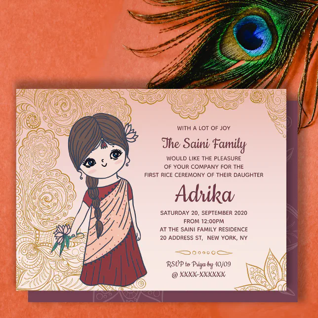 Annaprashan First Rice Ceremony Invitation | Zazzle
