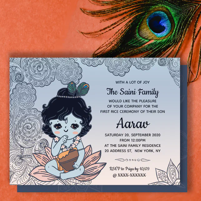 Annaprashan First Rice Ceremony Invitation | Zazzle
