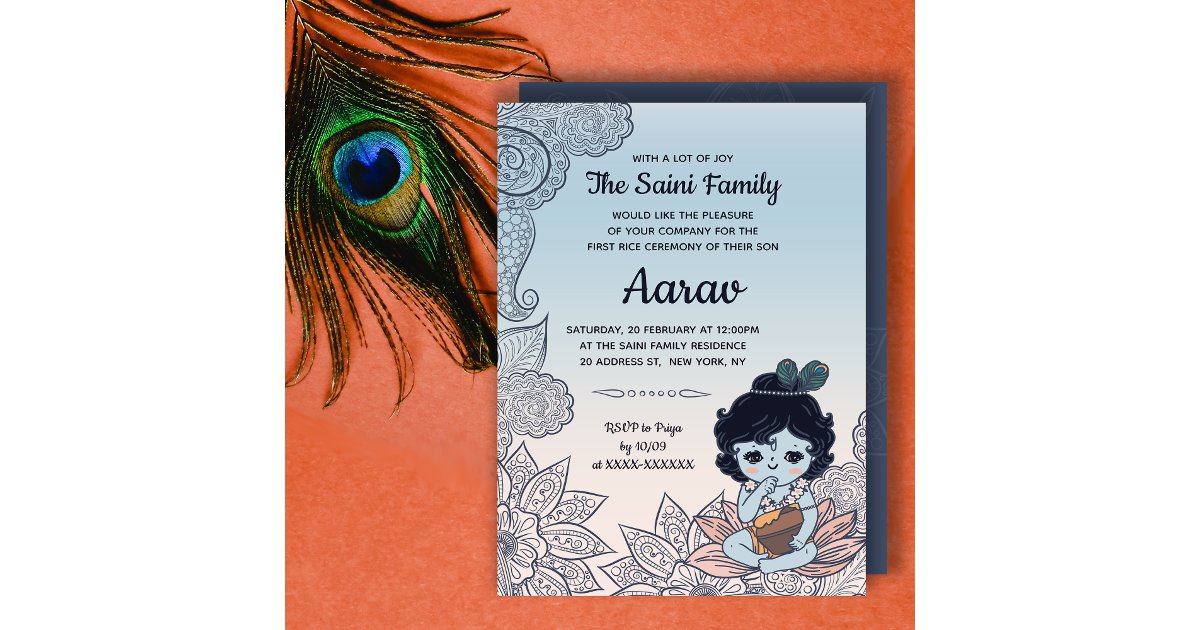 Annaprashan First Rice Ceremony Invitation | Zazzle