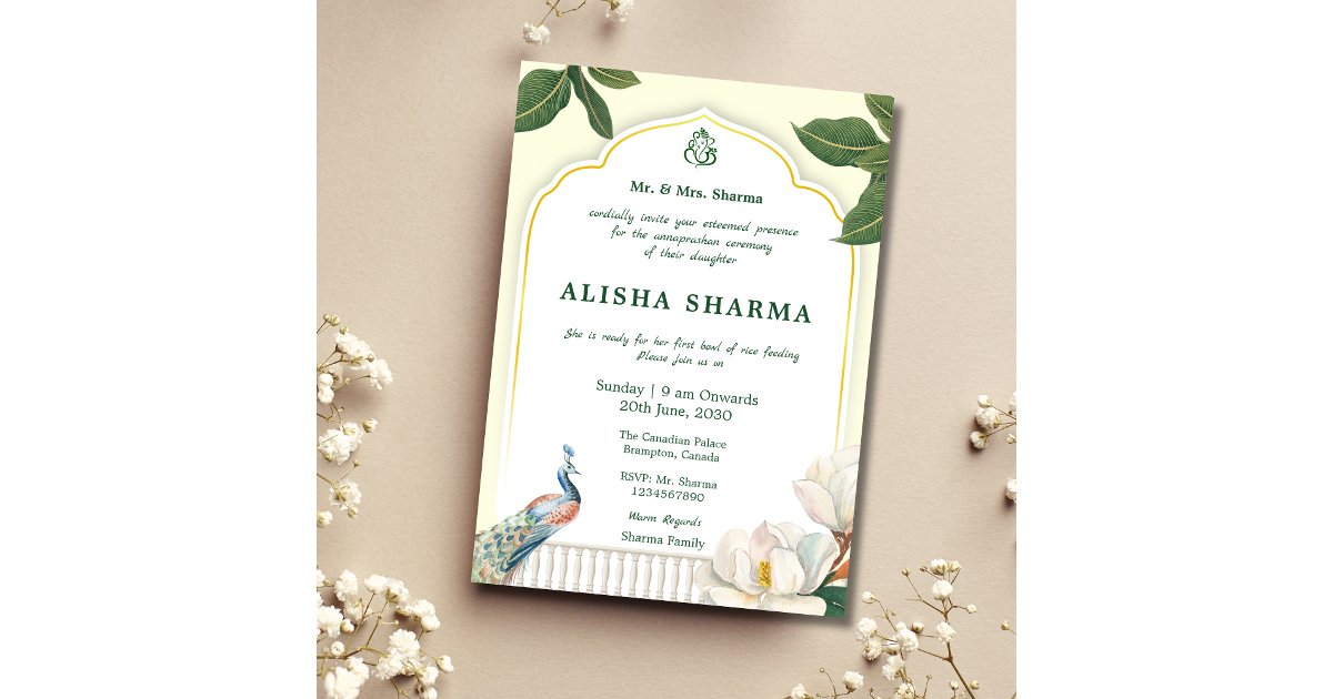 Annaprashan First Rice Ceremony invitation card | Zazzle
