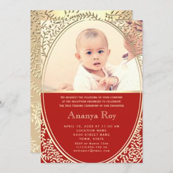 Annaprashan First Rice Ceremony Photo Invitation | Zazzle
