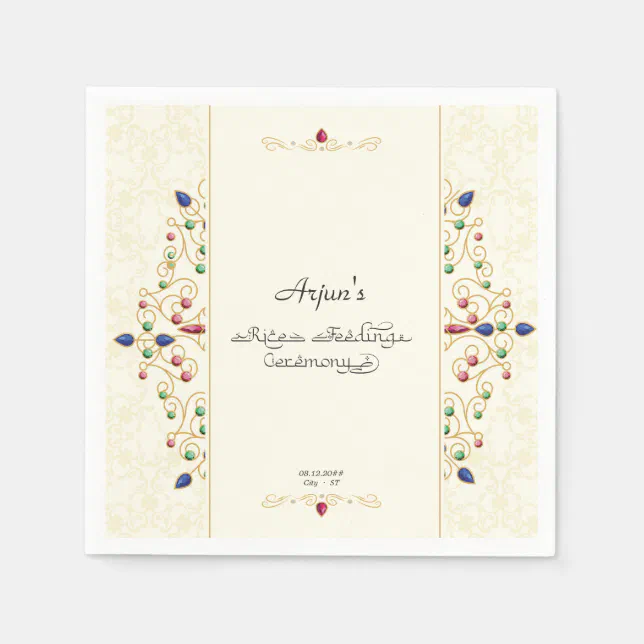 Annaprashan First Rice Ceremony Photo Welcome Sign Napkins | Zazzle