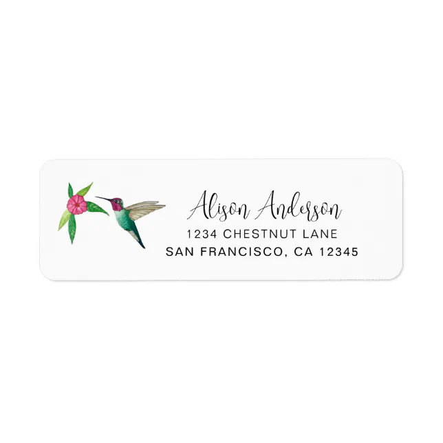 Anna's Hummingbird Return Address Label | Zazzle