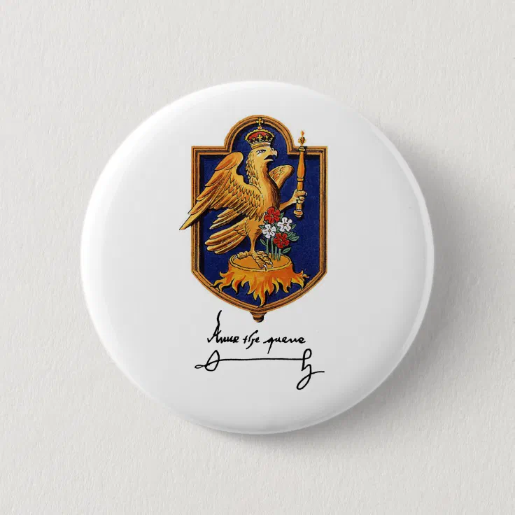 Anne Boleyn Signature & Coat of Arms Pinback Button | Zazzle