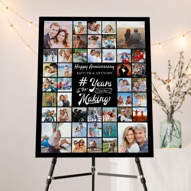 Anniversary 42 Photo Collage YEARS IN THE MAKING Foam Board | Zazzle