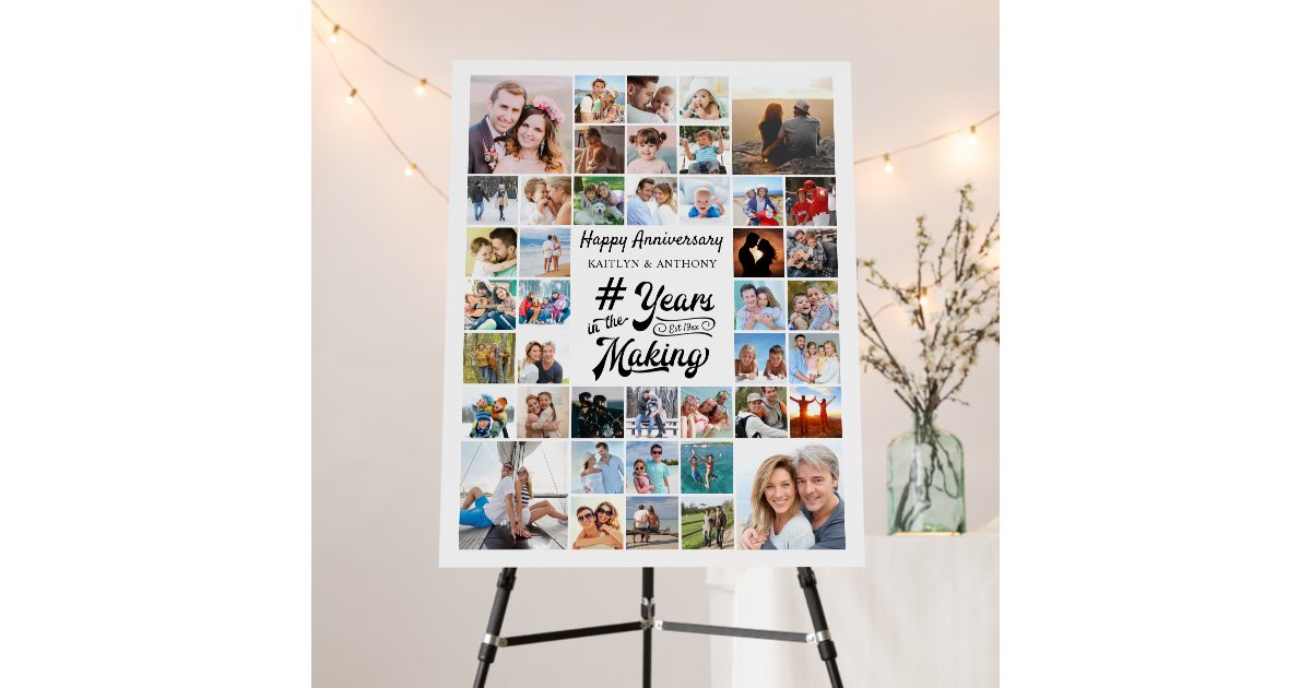 Anniversary 42 Photo Collage YEARS IN THE MAKING Foam Board | Zazzle