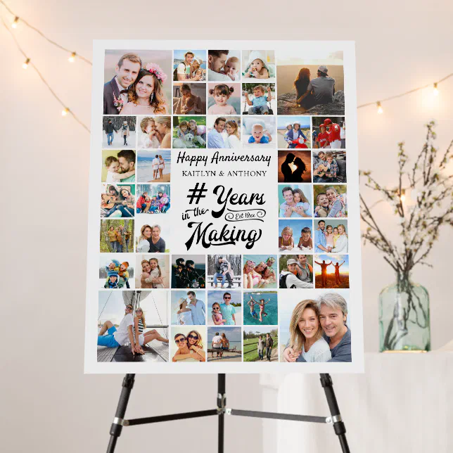 Anniversary 42 Photo Collage YEARS IN THE MAKING Foam Board | Zazzle