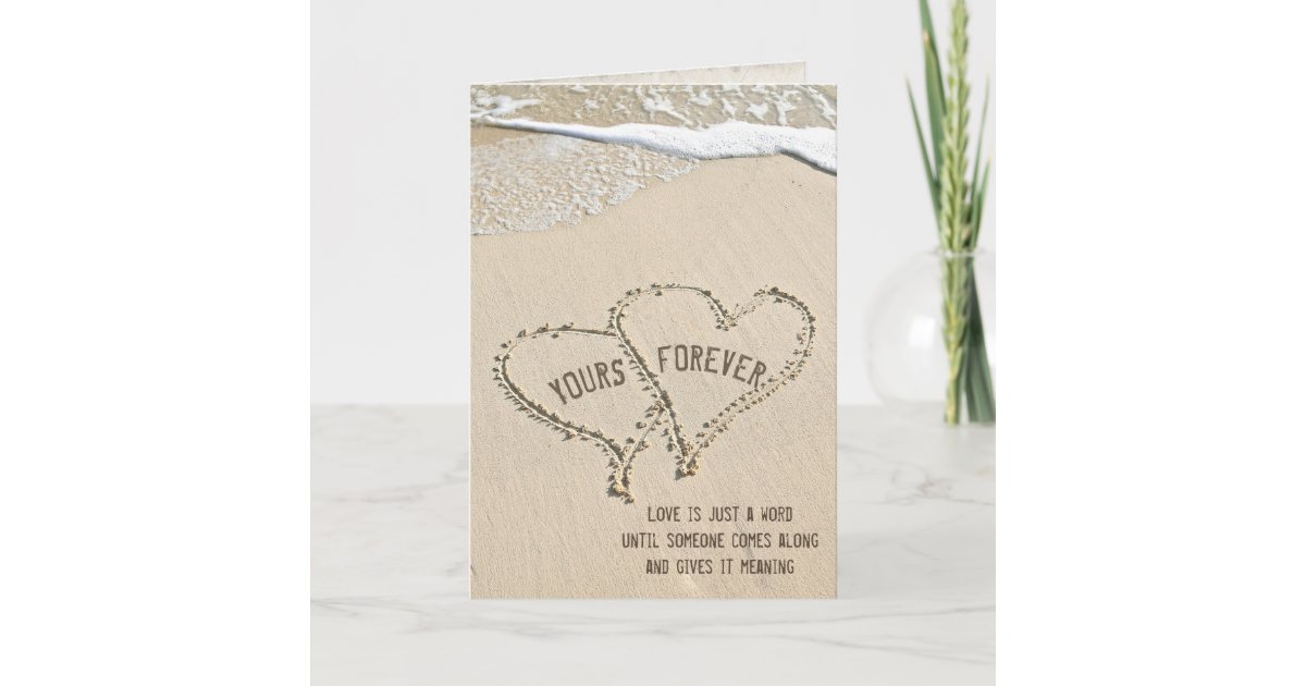 Anniversary Beach Hearts Spouse Card | Zazzle