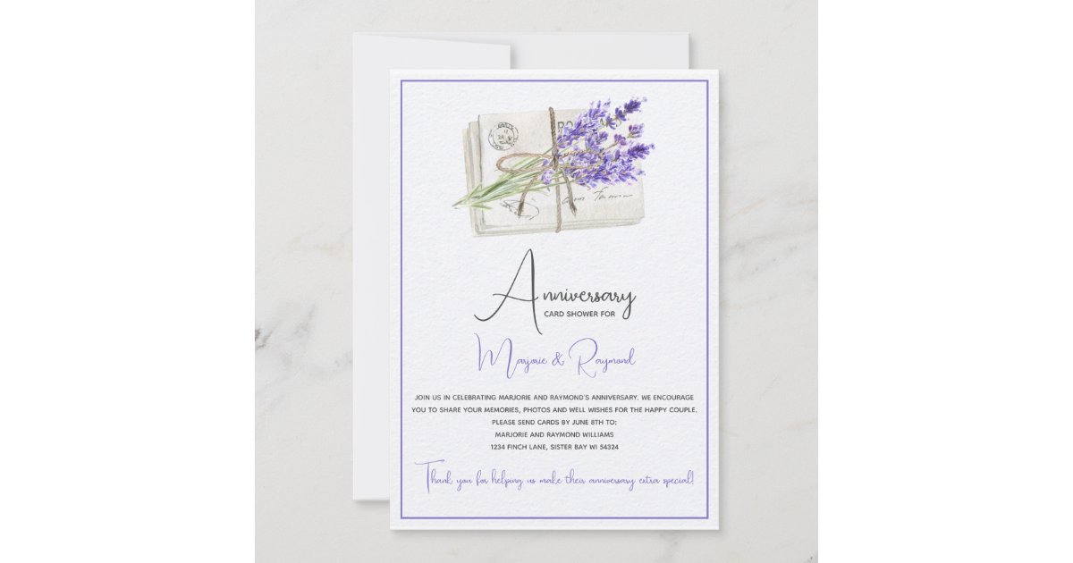 Anniversary Card Shower Invitation | Zazzle