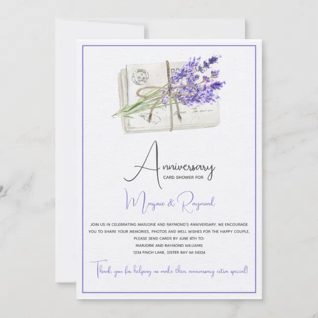 Anniversary Card Shower Invitation | Zazzle