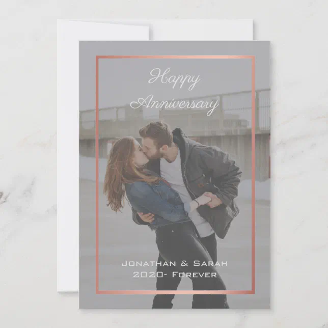 anniversary custom couple photo romantic love invitation | Zazzle