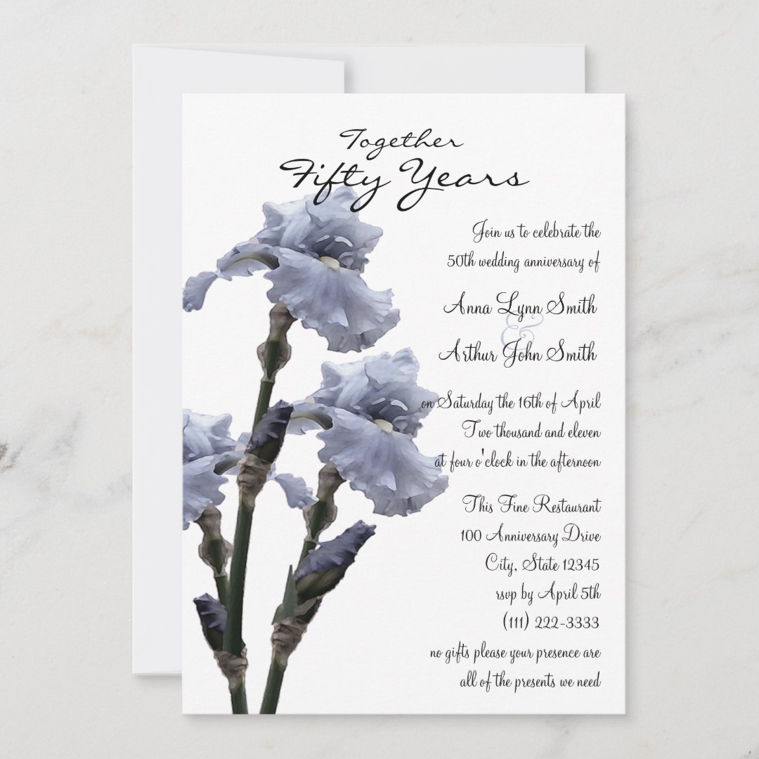 Anniversary Iris Invitation | Zazzle