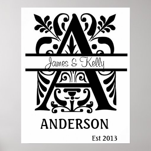 Anniversary Monogram Poster | Zazzle
