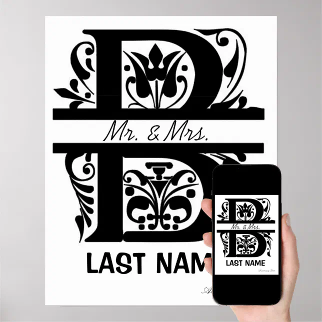 Anniversary Monogram Poster | Zazzle