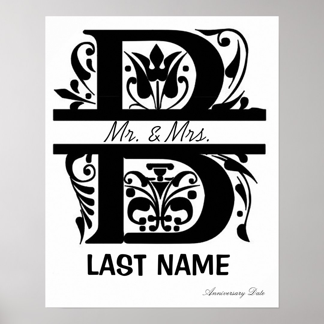 Anniversary Monogram Poster | Zazzle