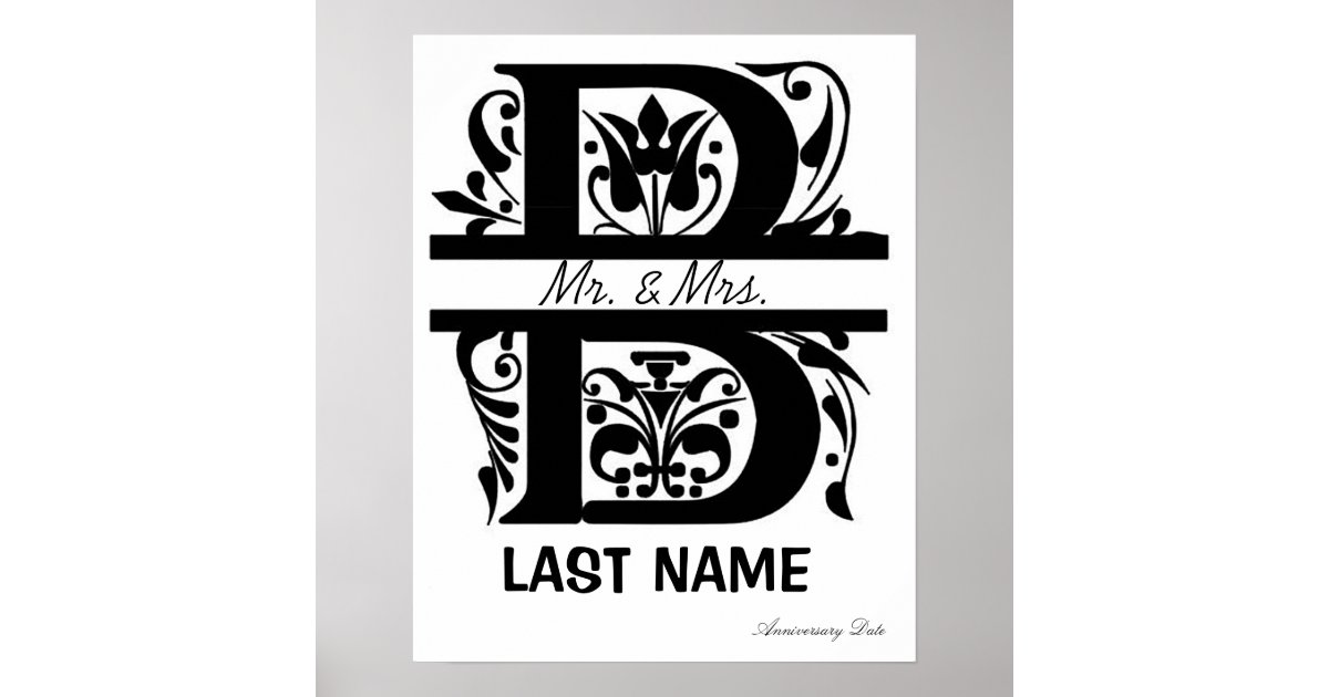 Anniversary Monogram Poster | Zazzle