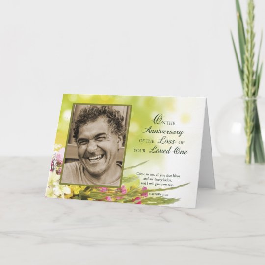Anniversary of Loved One’s Death Custom Photo Card | Zazzle.com