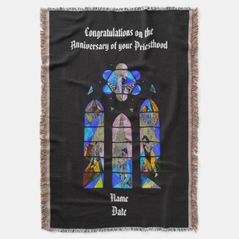 Anniversary Ordination Personalized Pastor Priest Throw Blanket | Zazzle