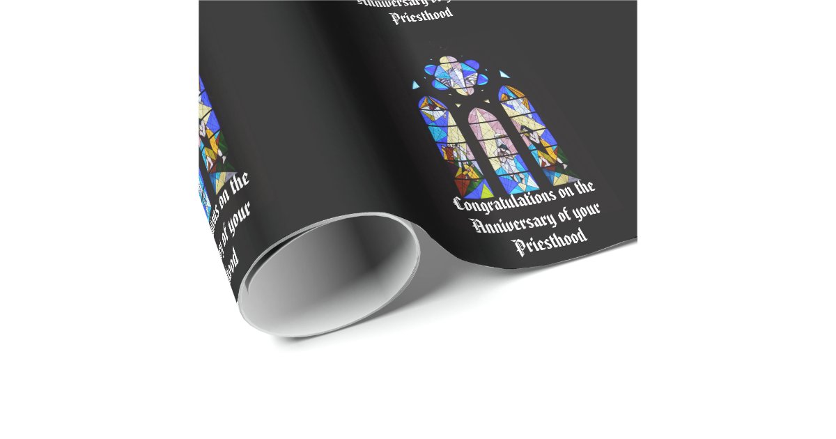 Anniversary Ordination Personalized Pastor Priest Wrapping Paper | Zazzle