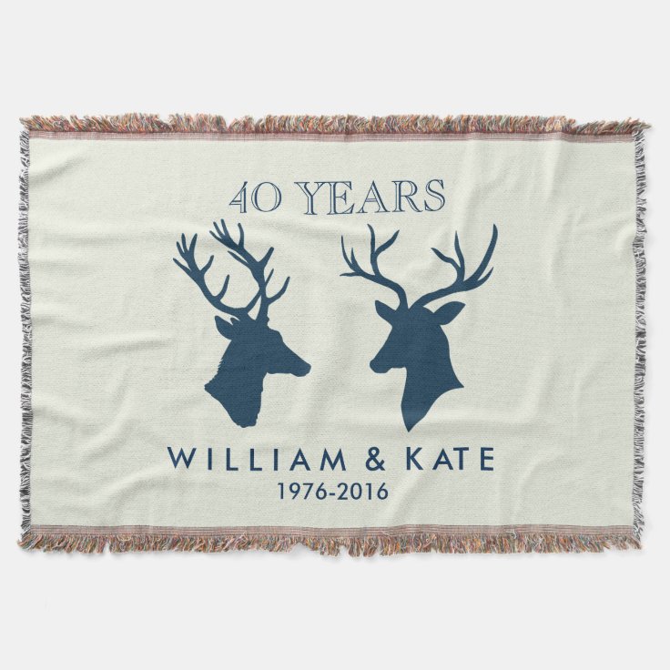 ANNIVERSARY STAG & DEER THROW BLANKET | Zazzle
