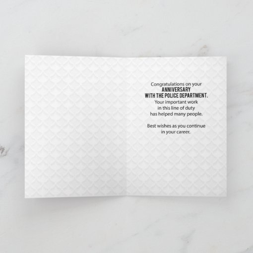 Anniversary with Police Department, Badge Card | Zazzle