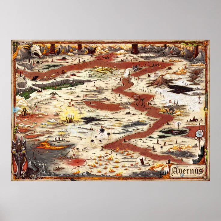 Annotated map of Avernus Poster | Zazzle