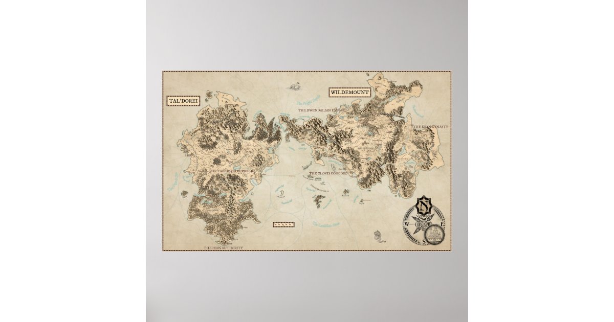 Annotated map of eastern Exandria Poster | Zazzle