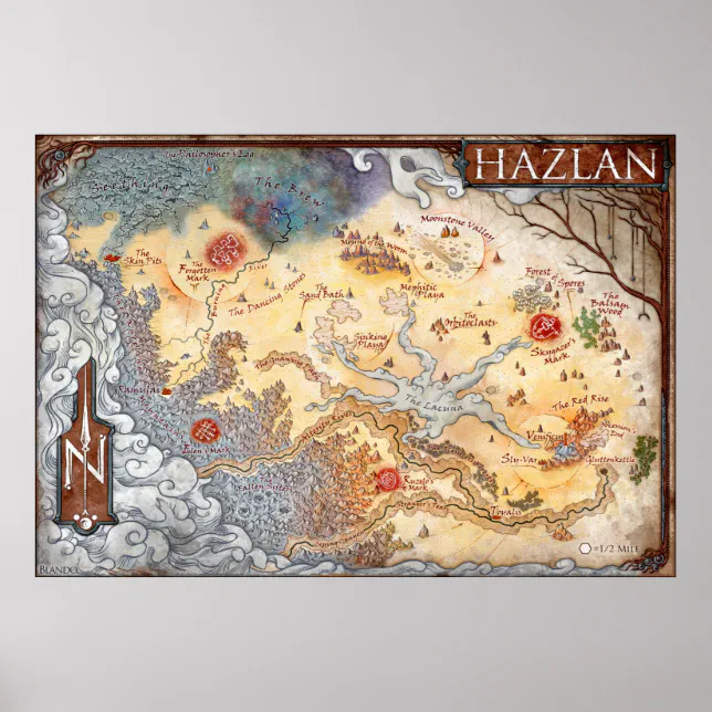 Annotated map of Hazlan (Ravenloft) Poster | Zazzle