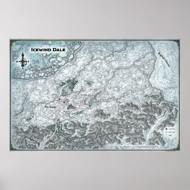 Annotated Map of Icewind Dale Poster | Zazzle