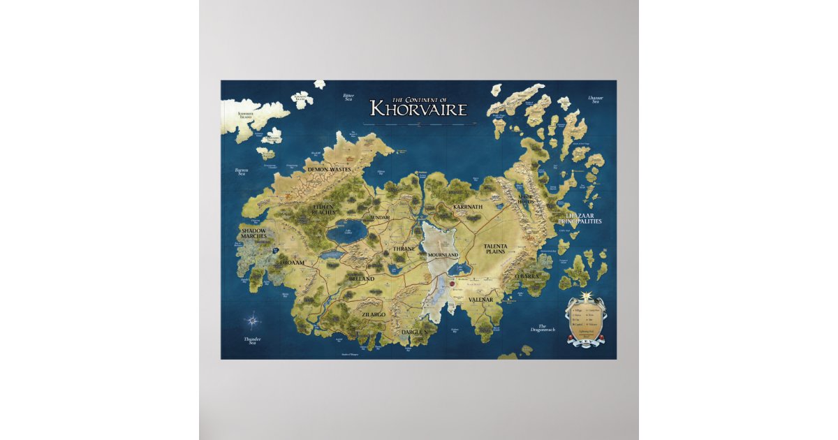 Annotated Map of Khorvaire (Eberron) Poster | Zazzle