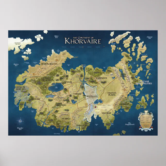 Annotated Map of Khorvaire (Eberron) Poster | Zazzle