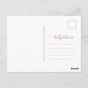 Announcement Cancelled Wedding Elegant Rose Gold Postcard | Zazzle