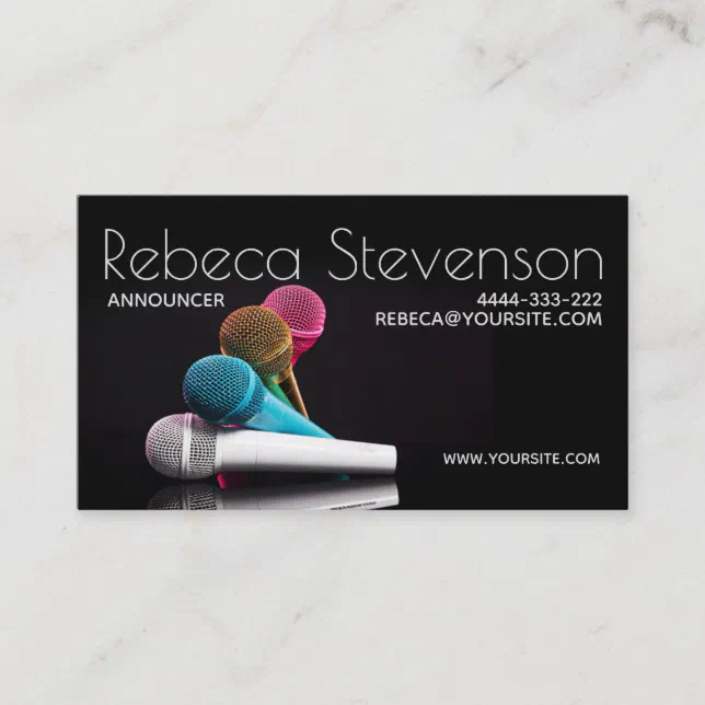 Announcer Showmaker Singer Karaoke Night Club DJ Business Card | Zazzle