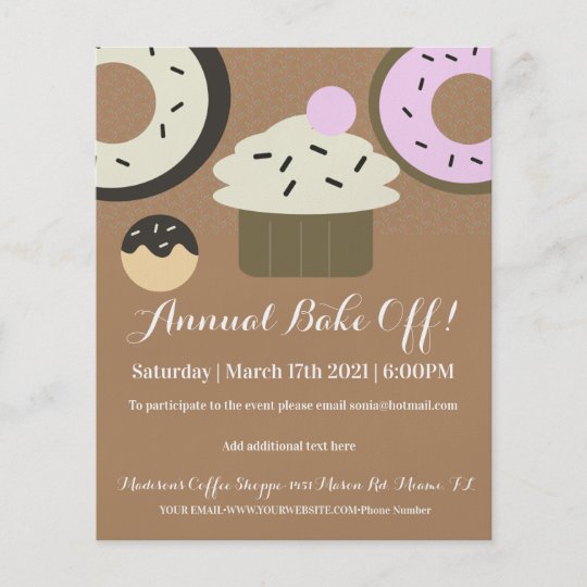 Annual Bake Off Cupcake Baking Charity Event Flyer | Zazzle.com