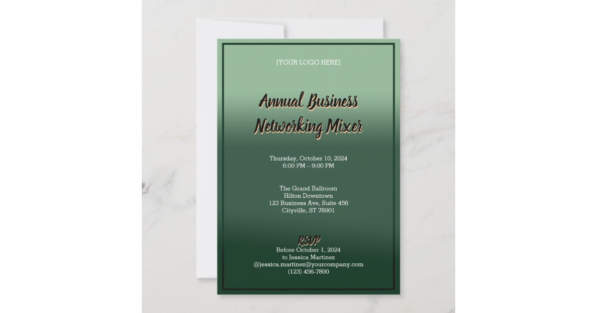 Annual Business Networking Mixer Invitation Card | Zazzle