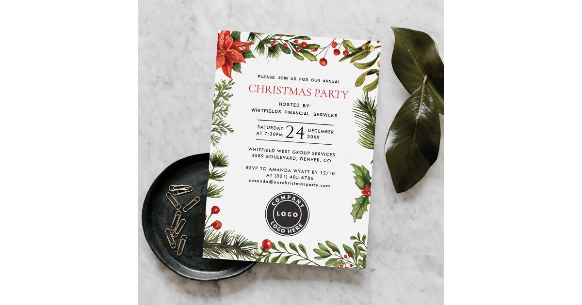 Annual Corporate Employees Christmas Party Invitation | Zazzle