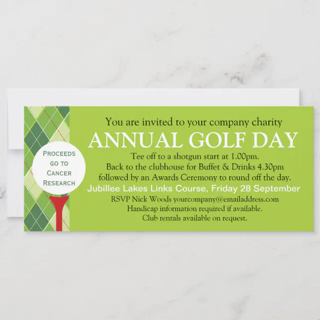 Annual Golf day corporate group event invitation | Zazzle