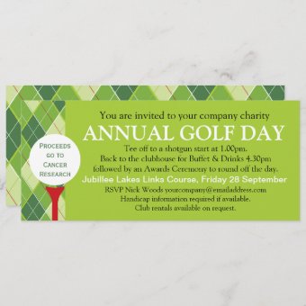 Annual Golf day corporate group event invitation | Zazzle