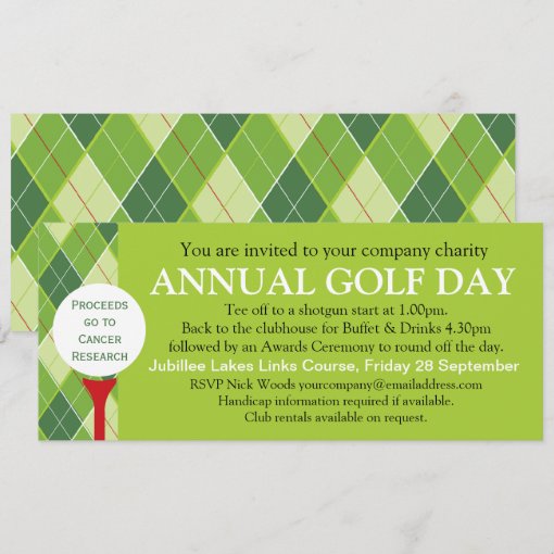 Annual Golf day corporate group event invitation | Zazzle