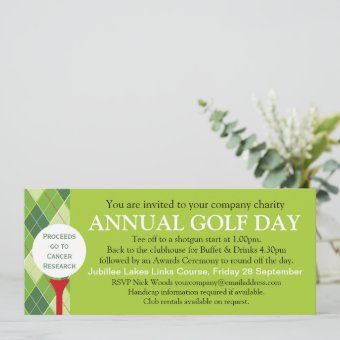 Annual Golf day corporate group event invitation | Zazzle