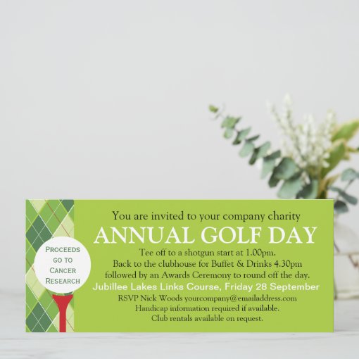 Annual Golf day corporate group event invitation | Zazzle