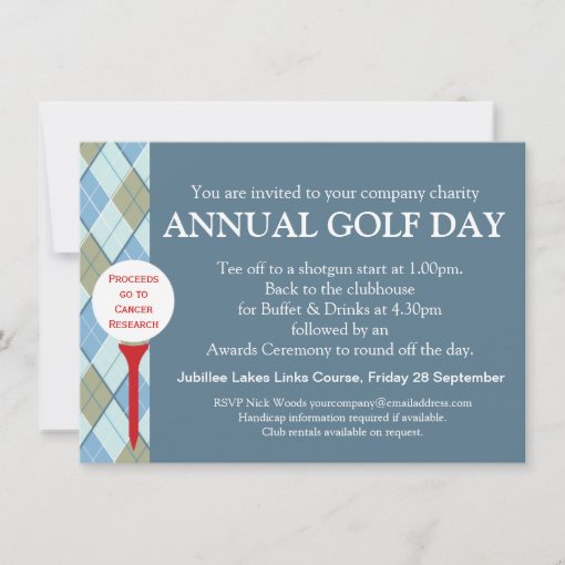 Annual Golf day corporate group event invitation | Zazzle